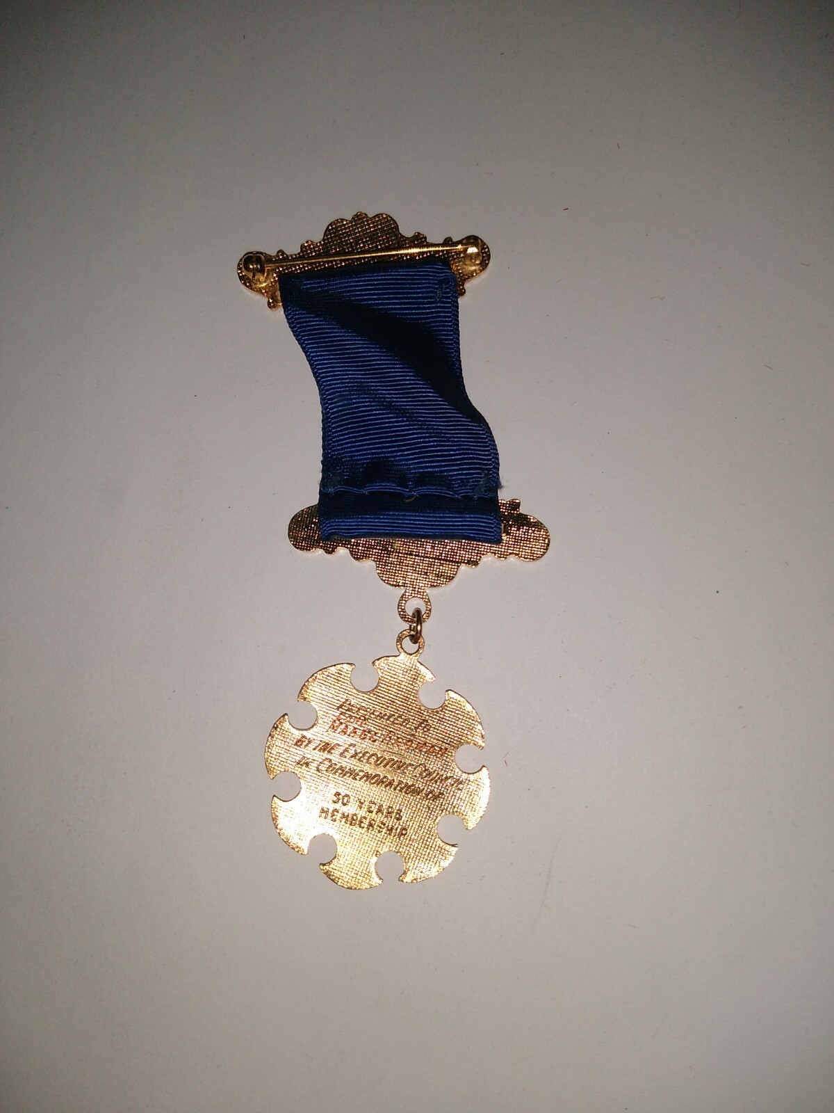 I.O.F. International Order of Foresters 50 year pin. L B C Ribbon ...