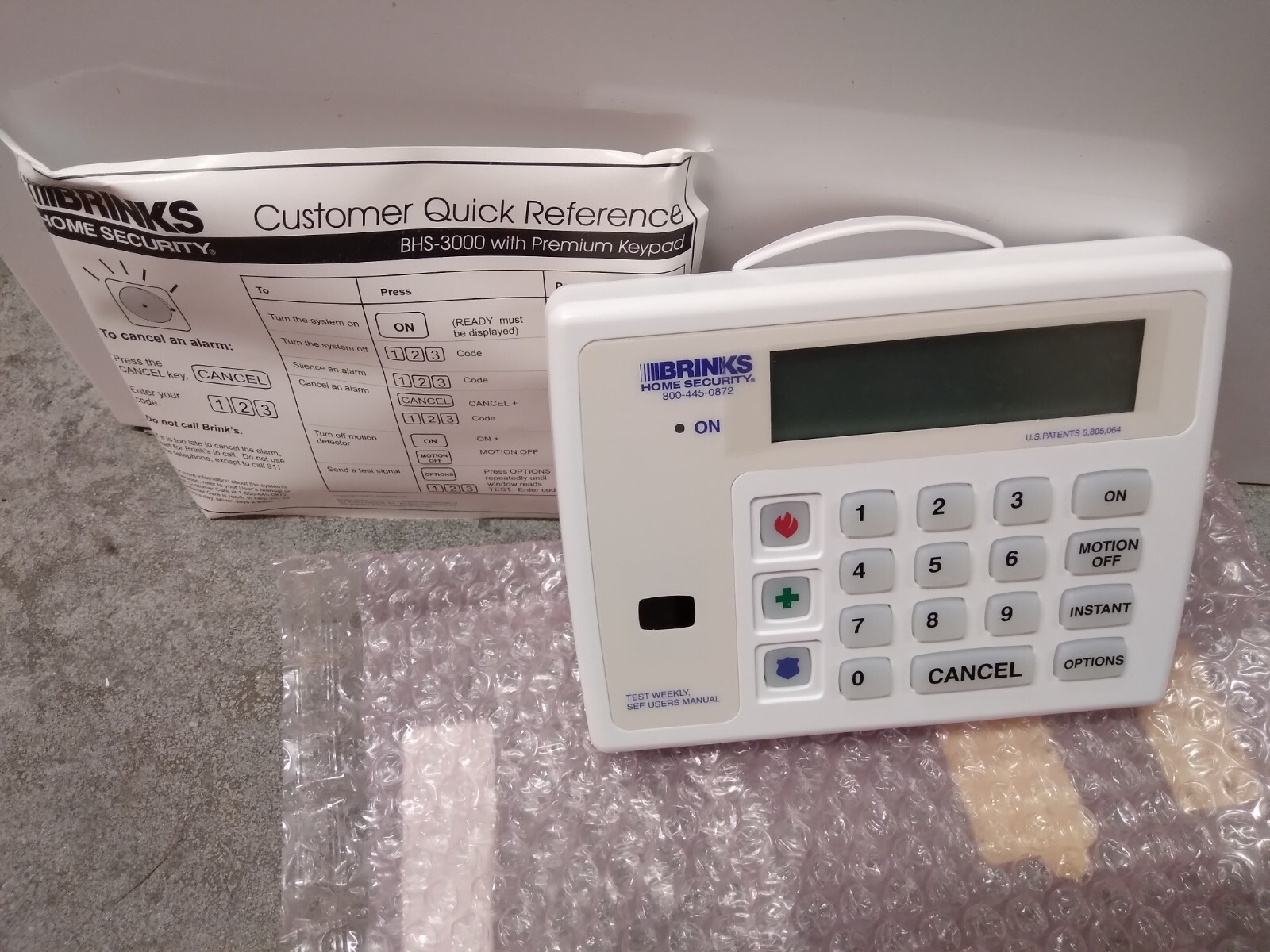 New Brinks BHS-3102 Alarm Control Panel/Keypad. Brand New! | eBay