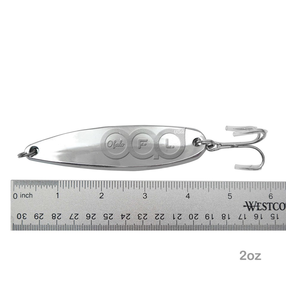 Fishing Spoons Silver Chrome Fish Jigs Casting Lures 1oz 2oz 3oz 5oz ...