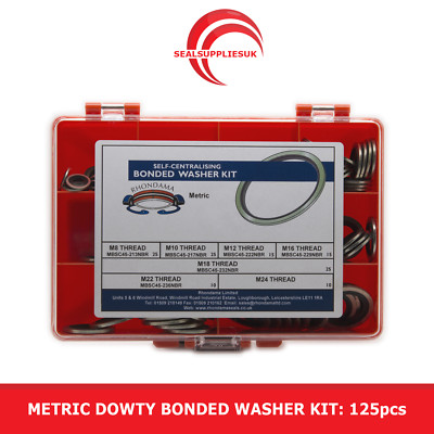 Metric Dowty Bonded Seal/Washer Kit Self Centering - M8 to M24 Thread ...