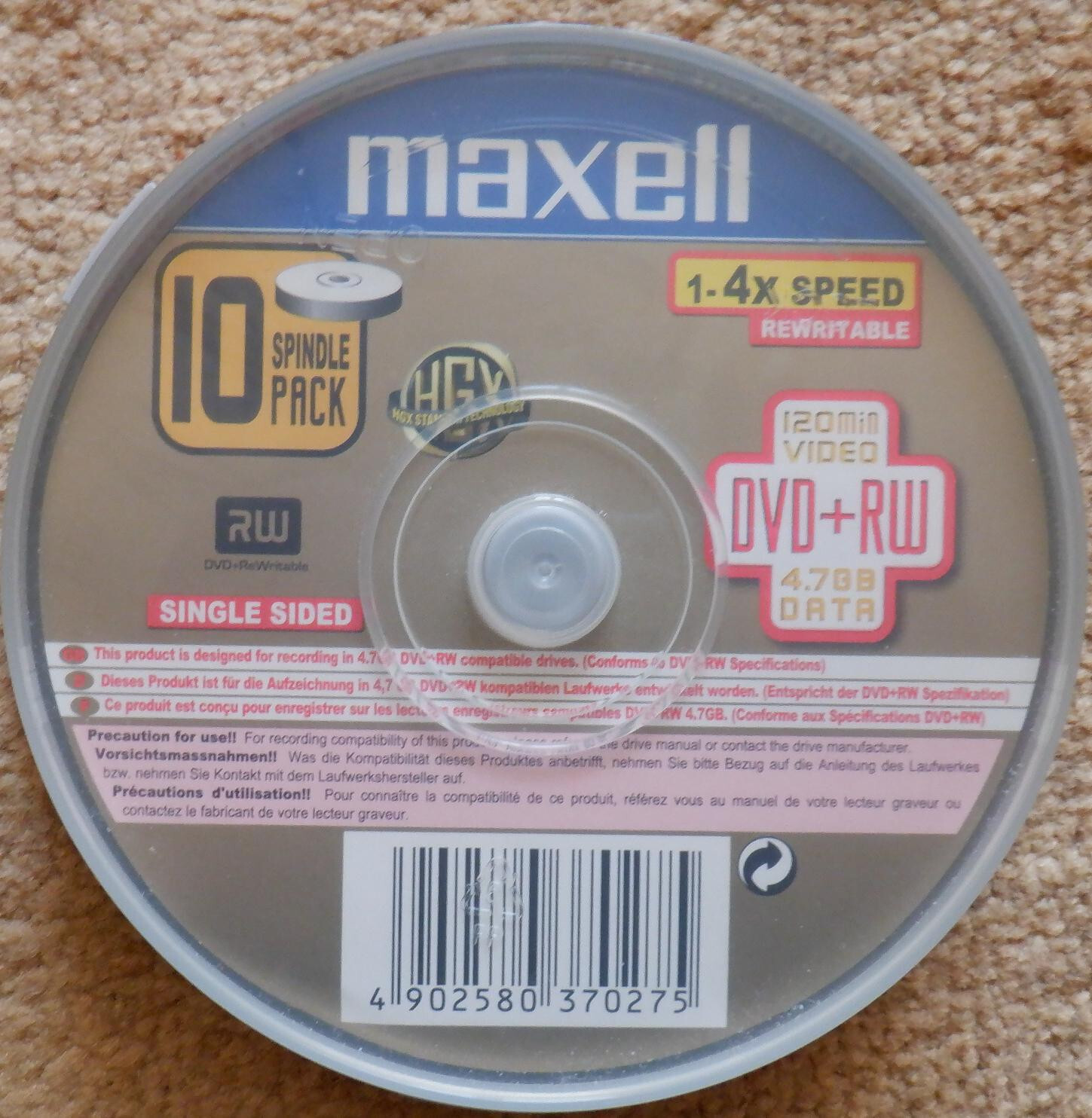 Maxell DVD+RW 4,7 Gb 10x 120 minutes spindle pack | eBay