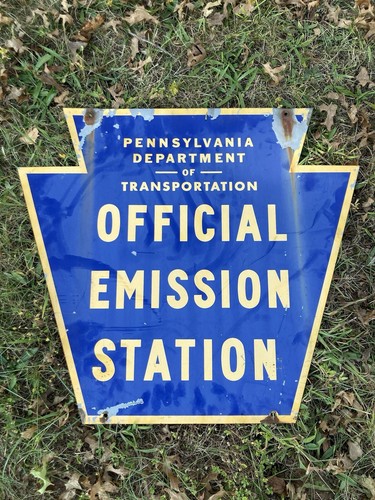 Vintage PA Official Emissions Inspection Station Double Sided Sign ...