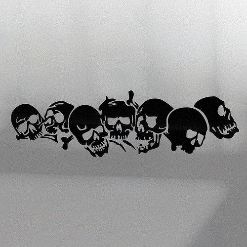 SKULL CHAIN Sticker 300mm BIG row of skulls horror vinyl decal | eBay ...