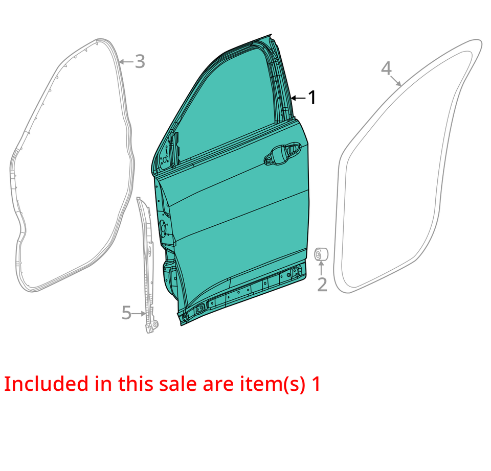 18-22 Jeep Compass Front Door Assembly Right Passenger Side Black PXJ ...