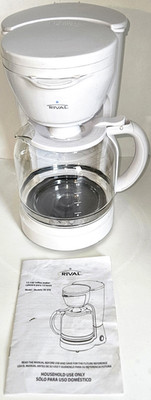Rival 12 Cup White Basic Drip Style Coffee Maker Model # Rv-076 ...