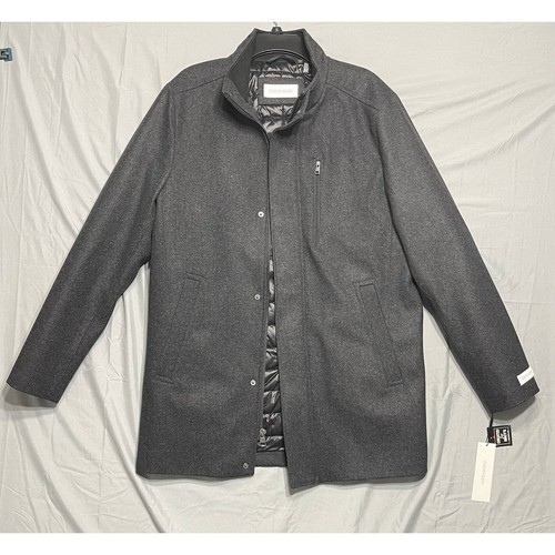 Calvin Klein men's charcoal gray overcoat. formal casual function | eBay