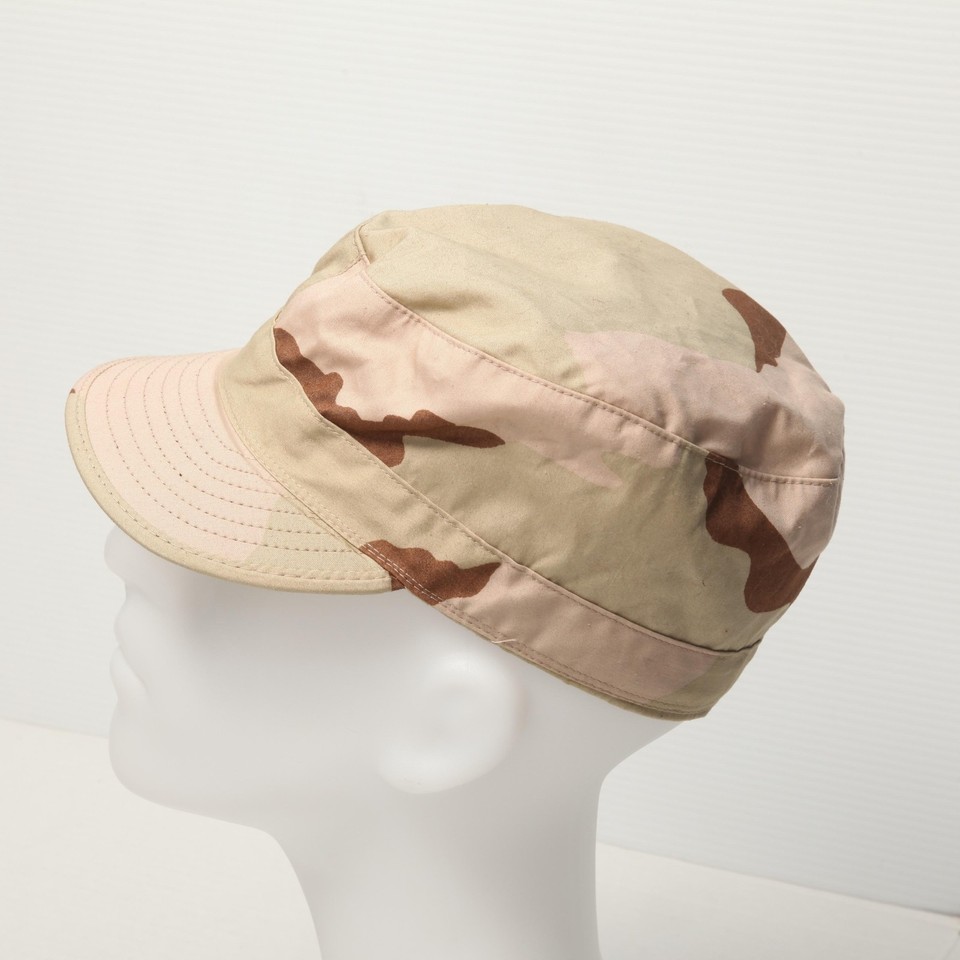 Vintage US Army Desert Camo Hat Cap Fitted Mens 7 3/8 Tan Brown Patrol ...