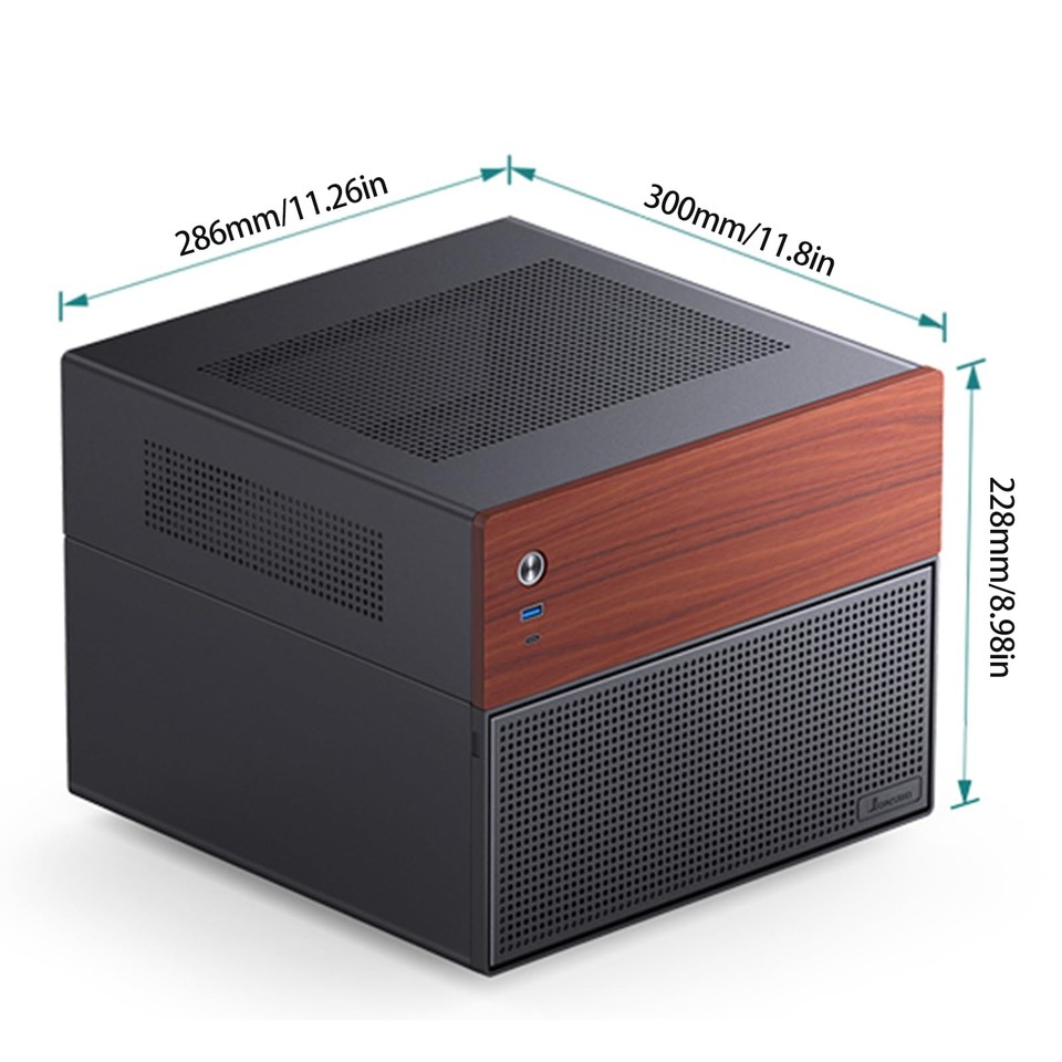 JONSBO N4 Black NAS Pc Case, Walnut Wood, 8-Drive Bay/6 * 3.5 "HDD (4 ...