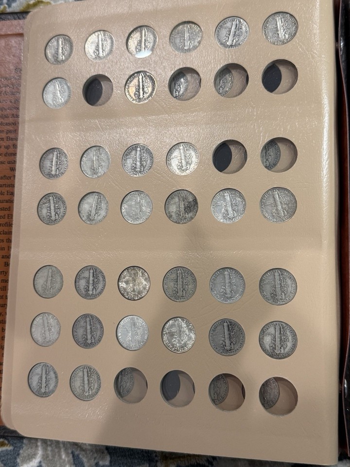 1916-1945 mercury dime set Densco Near Complete 62 Coins Total | eBay