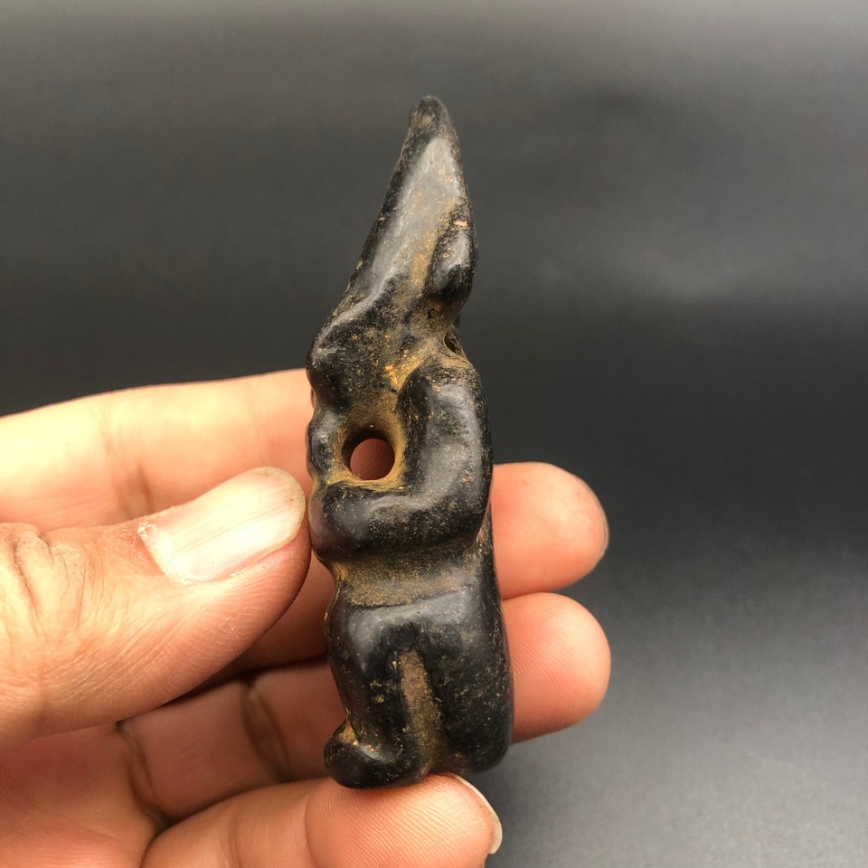 Old Hongshan Culture Meteorite Jade Hand-Carved SunGod Amulet Pendant ...