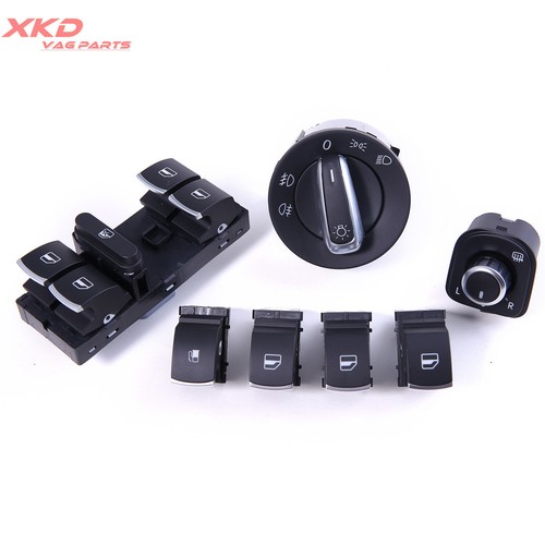 Chrome Headlamp Window Mirror Switch Set For VW Jetta Golf GTI MK5 MKV ...