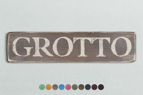 GROTTO Vintage Style Wooden Sign. Shabby Chic Retro Home Gift | eBay