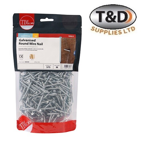 Timco Galvanised Round Wire Nails 1KG Bag – 40mm to 150mm – Strong ...