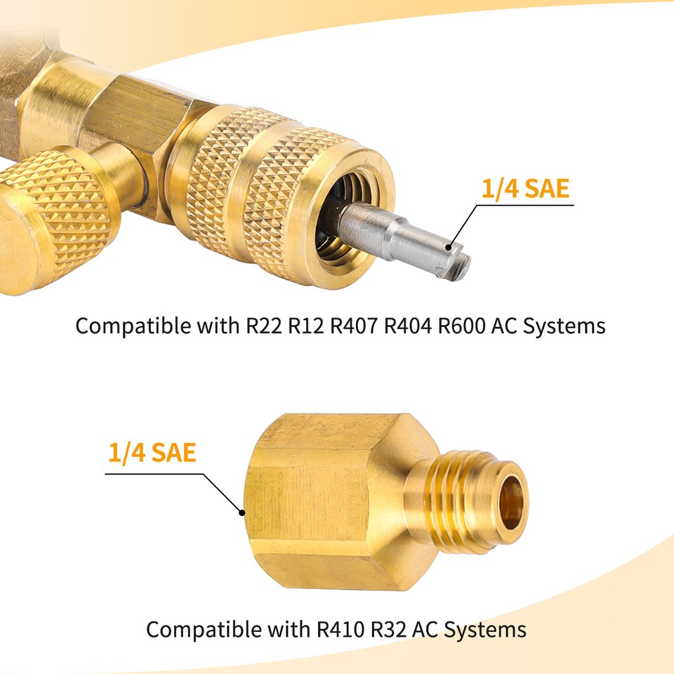 HVAC Wrench Tool AC Schrader Valve Core Remover Set 1/4 and 5/16 Port ...