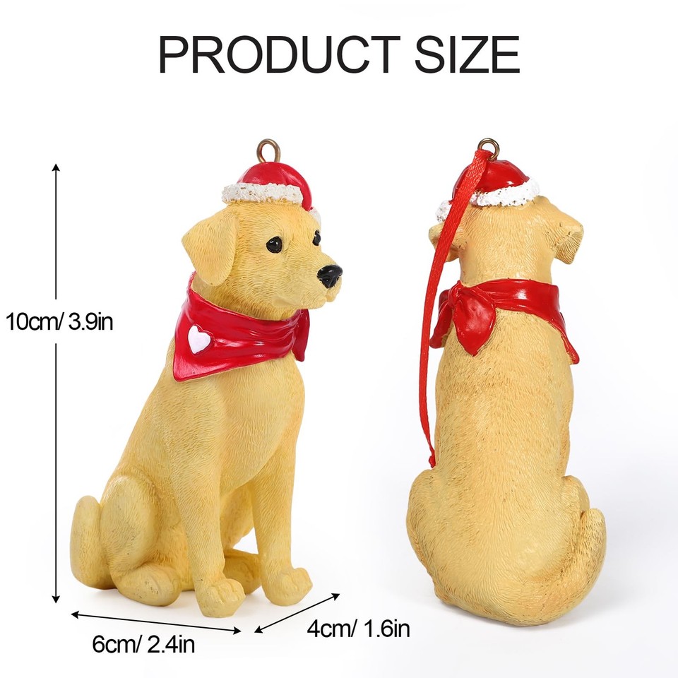 Yellow Labrador Retriever Christmas Ornament Holiday Dog Resin Figurine ...