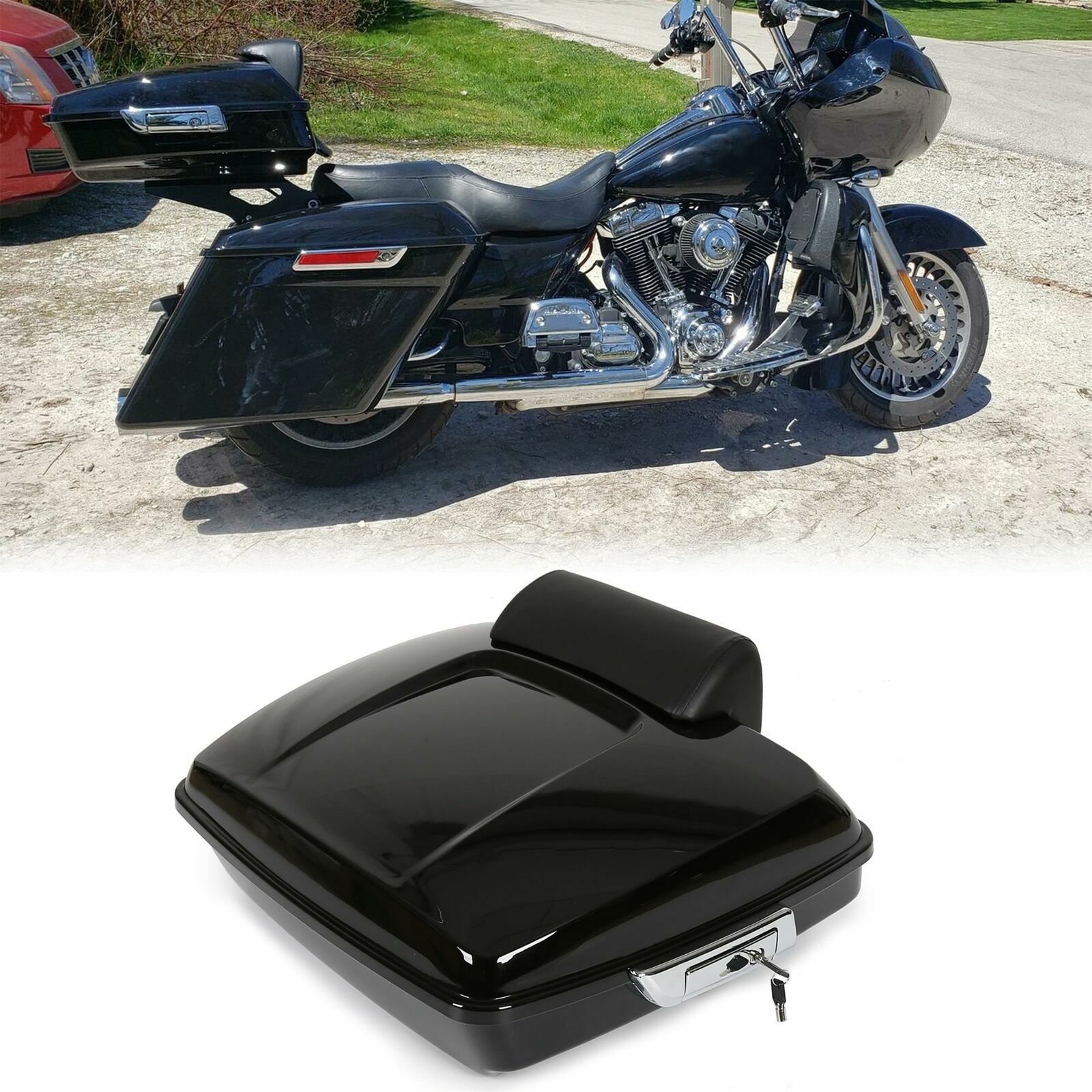 Razor Pack Trunk Backrest For Harley Touring Tour Pak Street Electra ...