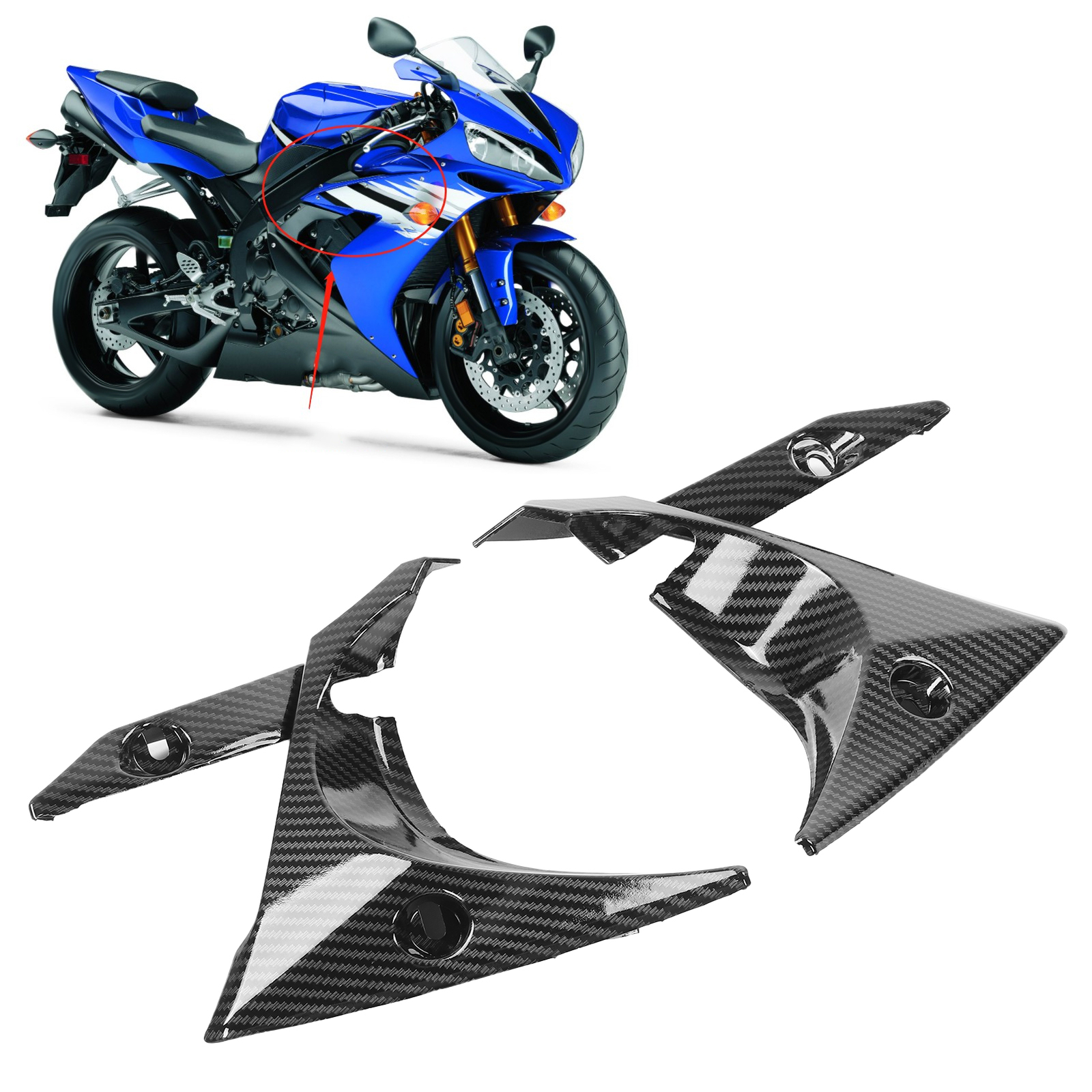 Motorcycle Fairing Upper Side Inner Cowling Air Deflector Mid Frame ...
