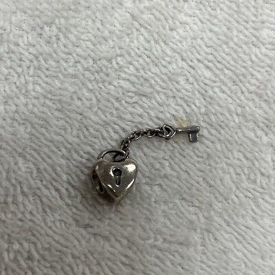 VTG Genuine Pandora sterling silver heart lock with key Charm S925 ALE ...
