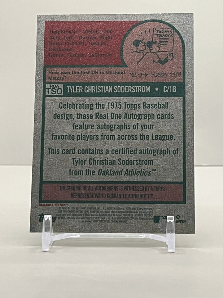 2024 Topps Heritage - Real One Autographs #ROA-TSO Tyler Soderstrom (AU ...