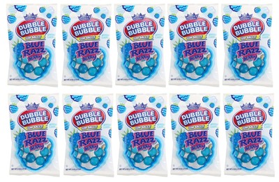dubble bubble gum balls, BLUE RAZZ BERRY - each bag is 4 oz - Lot of 10 ...