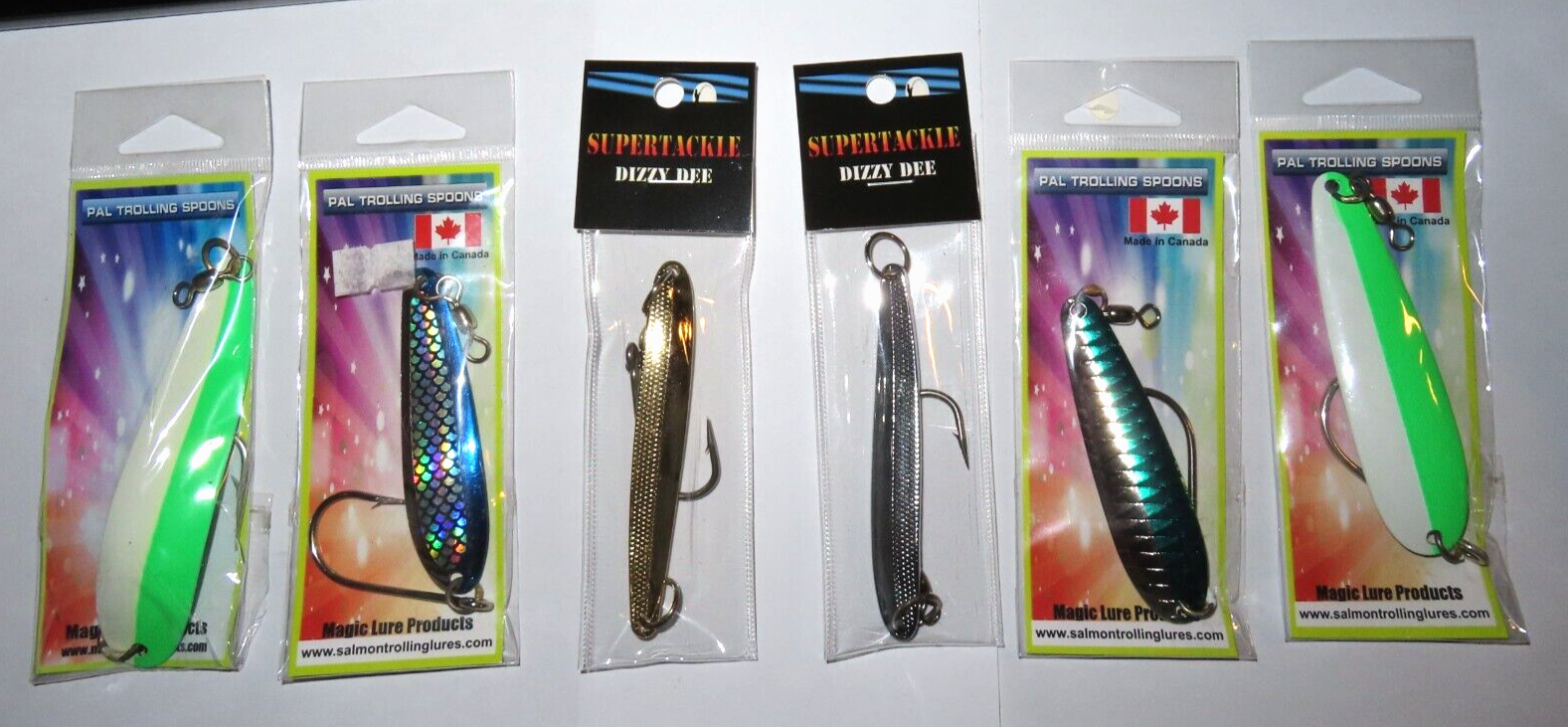 6 x 3½" - NIP Westcoast Salt and Freshwater trolling spoons Salmon ...