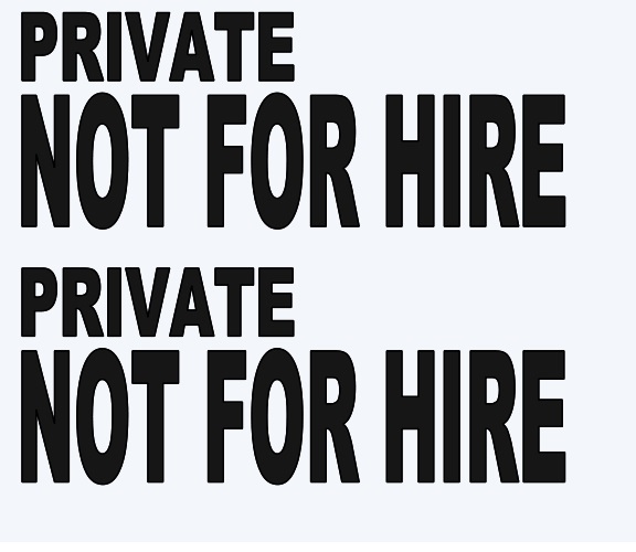 Not for Hire Decals Vinyl Lettering 3." x 10." Commercial Truck not for ...