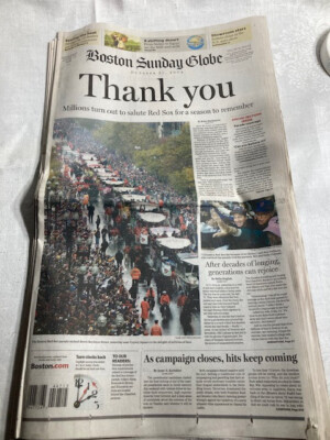 Boston Sunday Globe October 31, 2004 Red Sox Celebration - Thank You | eBay