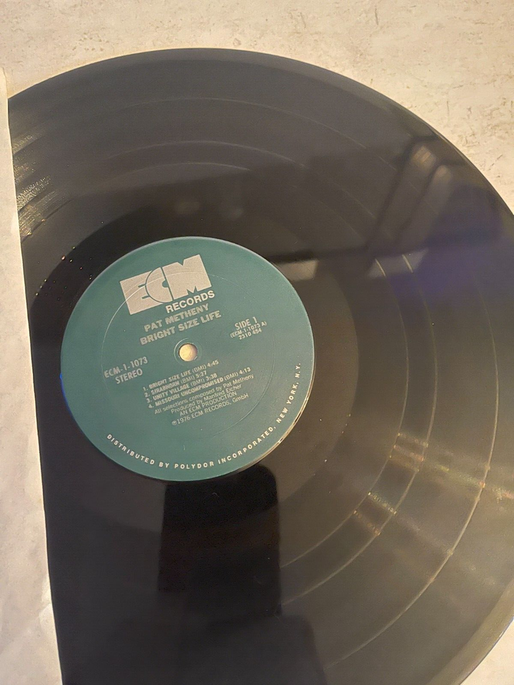 Lp Record 33 1/3 pat metheny/bright size life #1073 polydor ecm records ...