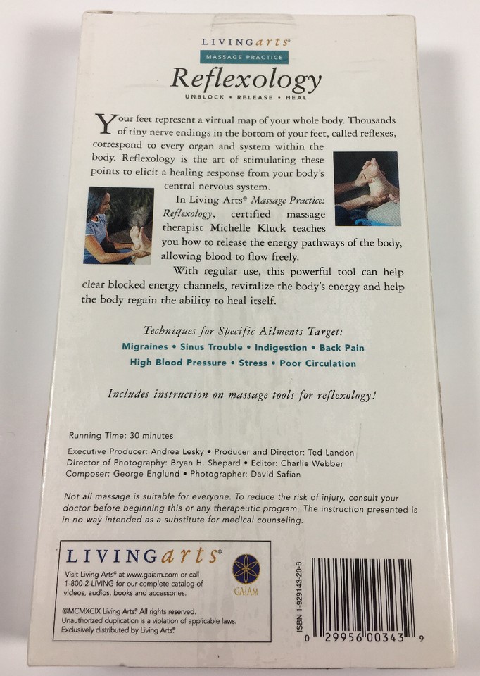 Living Arts Massage Practice for Reflexology Michelle Knuckle, CMT VHS ...