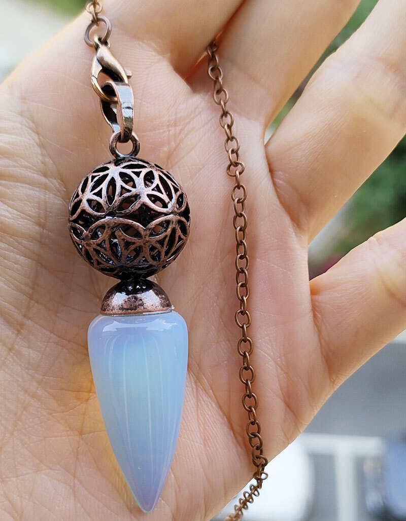5pcs Opal Gems Pendulum Pendant Energy Chakra Reiki Healing Amulet | eBay