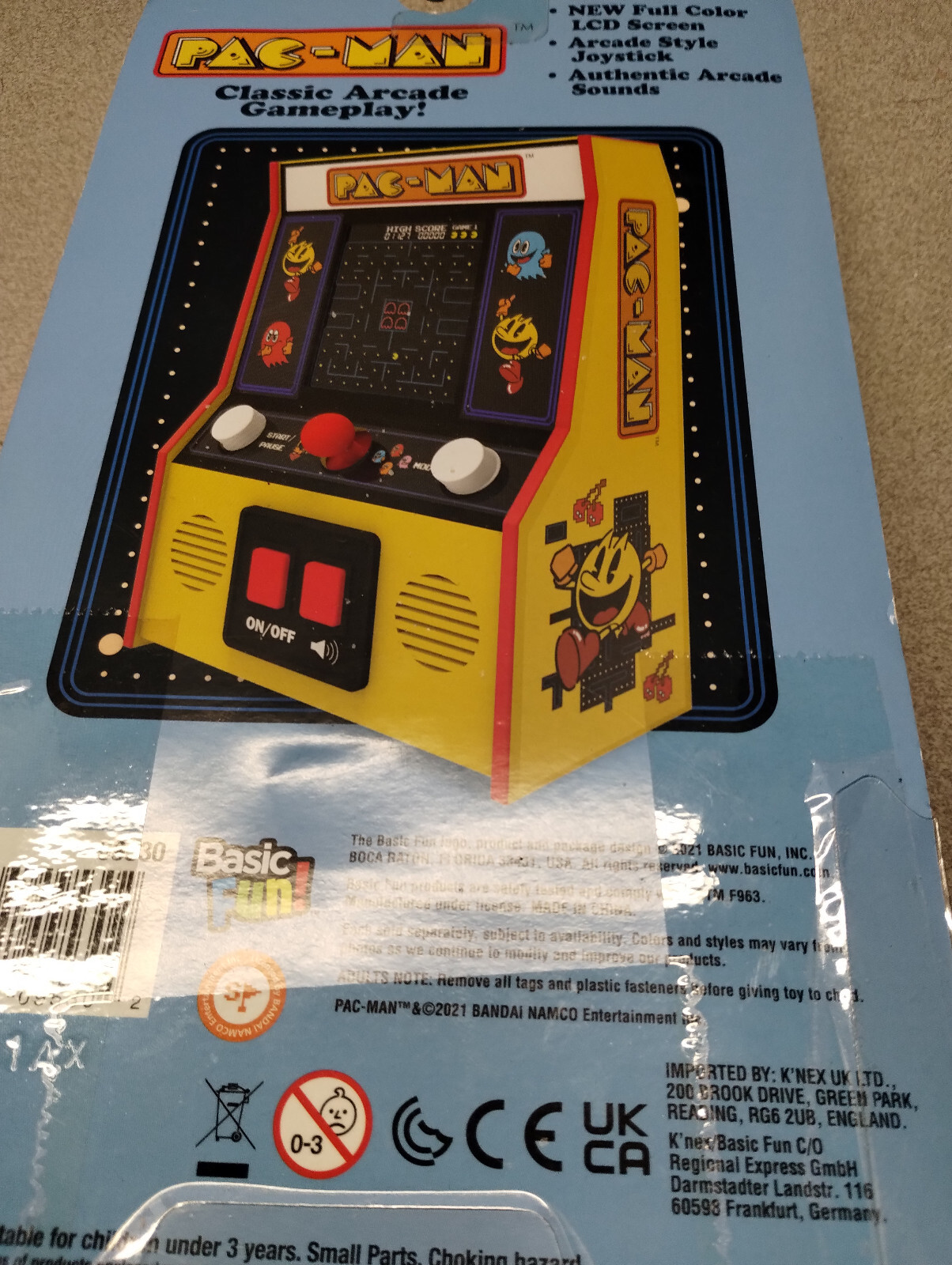 Pacman Classic Electronic Arcade Handheld Play Bandai Namco 09530 Works ...