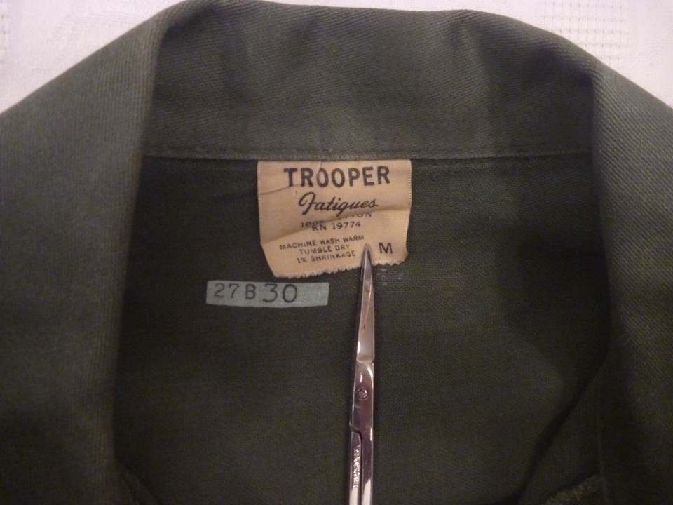 Vintage 70s 60s US Army Men Trooper Military Fatigue Jacket Green M ...