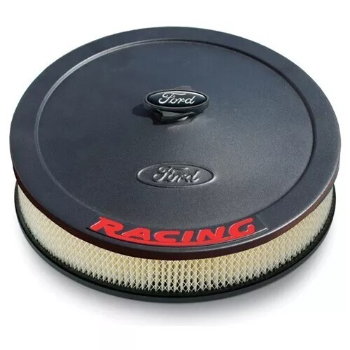 Ford Racing Air Cleaner Kit Black Crinkle Finish Red w/ Ford Racing ...