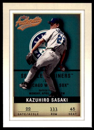 2002 FLEER AUTHENTIX KAZUHIRO SASAKI SEATTLE MARINERS #111 | eBay