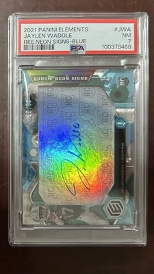 2021 Elements Jaylen Waddle Rookie Neon Signs Blue RC Autograph 50/50 ...
