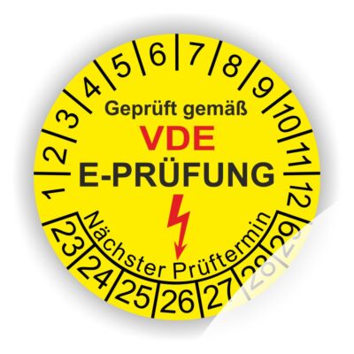 Prüfplaketten Elektro VDE Check E-Prüfung Plaketten Wartung-Etiketten Ø ...