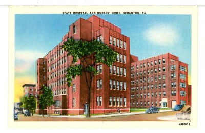 State Hospital and Nurses' Home, Scranton PA 1930 - 1945 Postcard | eBay