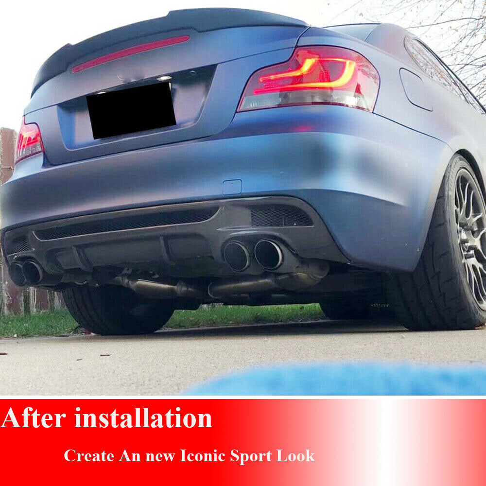 REAL CARBON Rear Bumper Diffuser Lip for BMW E82 E88 125i 135i M Sport ...