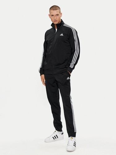 MENS ADIDAS RETRO 3 STRIPE FULL TRACKSUIT - ALL SIZES - BLACK/WHITE ...