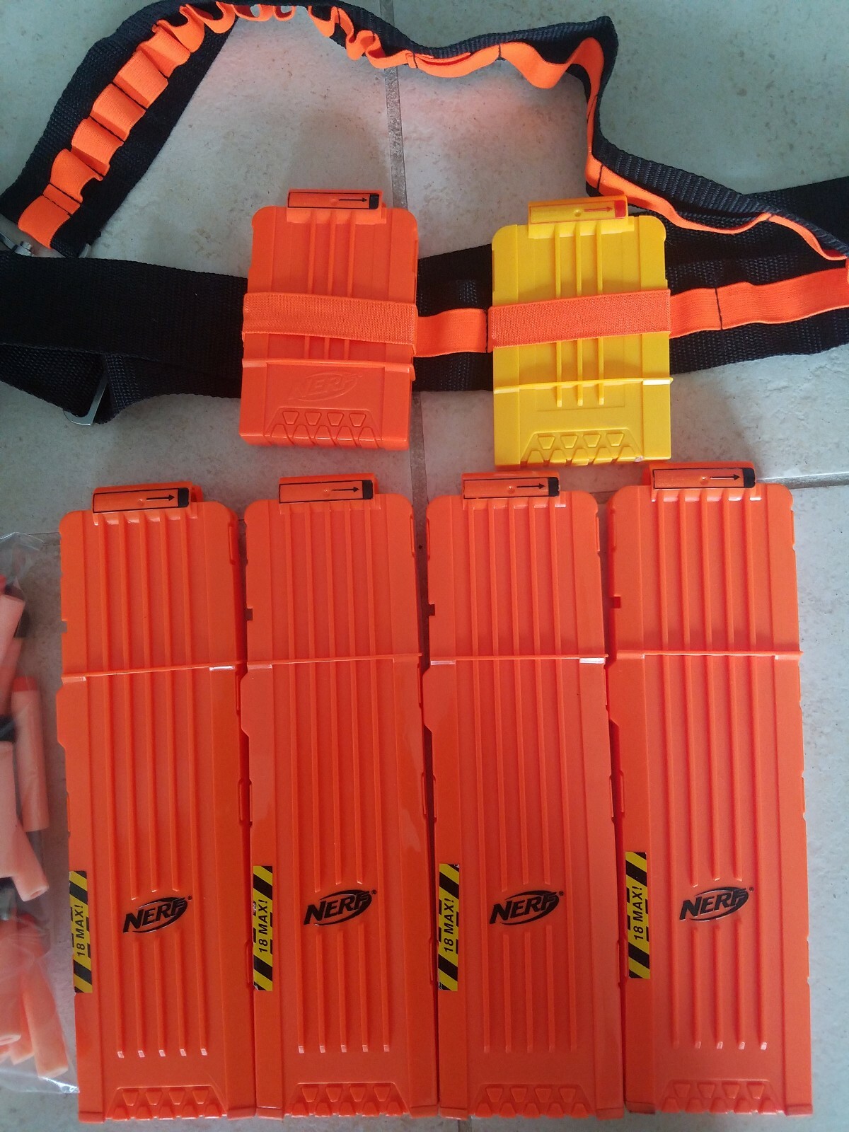 NERF N-STRIKE 18 MAX ROUND FOAM DART GUN AMMO BANDOLIER BELT CLIPS ...