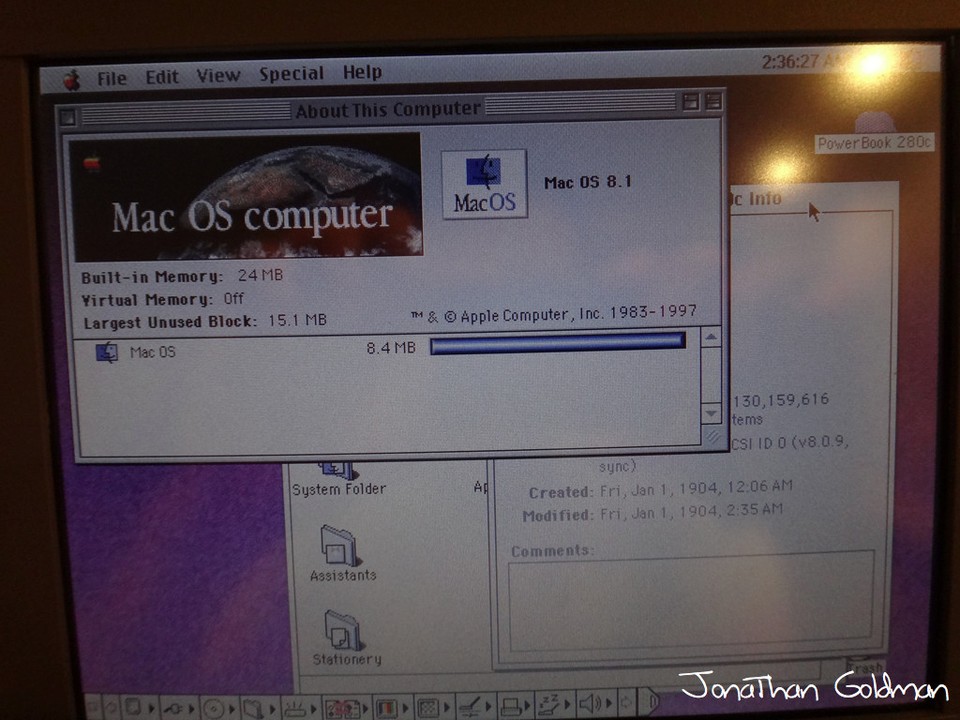Apple Macintosh PowerBook Duo 280c 68LC040 24MB RAM 320MB HD Mac OS 8.1 ...