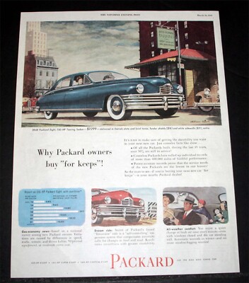 1949 OLD MAGAZINE PRINT AD, 1949 PACKARD EIGHT, 130-HP TOURING SEDAN ...