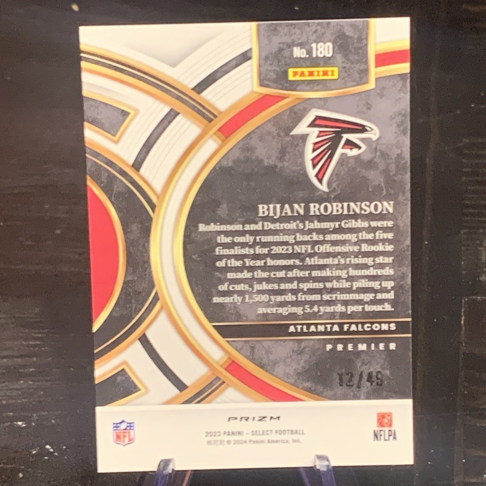 🔥 2023 Select Premier Level Bijan Robinson Neon Green /49 RC | eBay UK