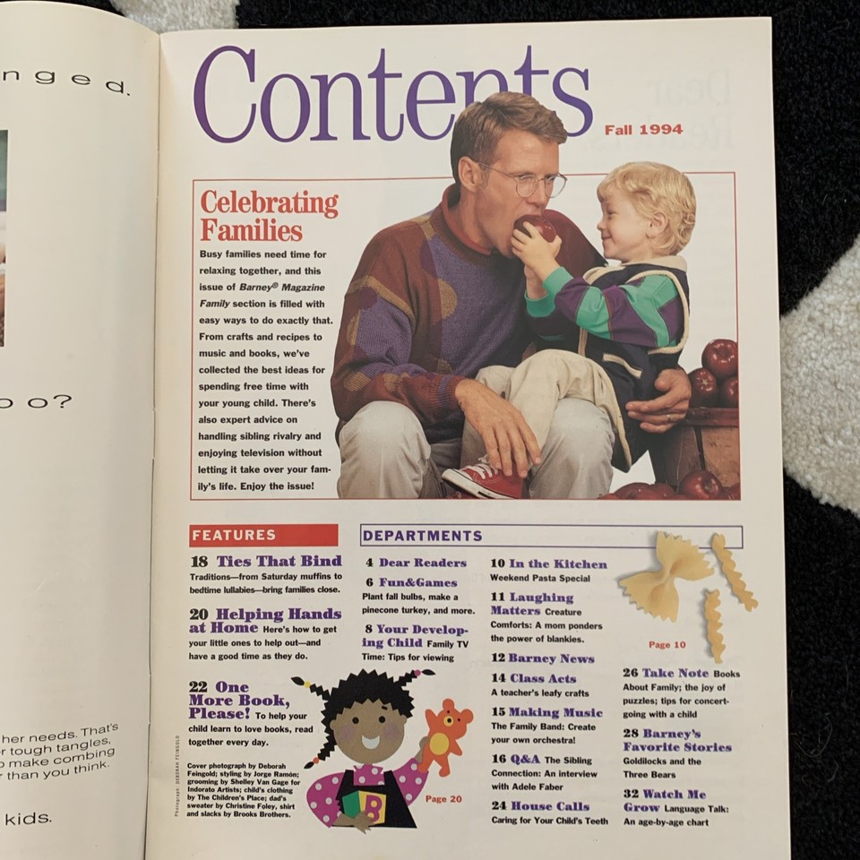 Barney Magazine Family Section Fall 1994 New Vintage | eBay