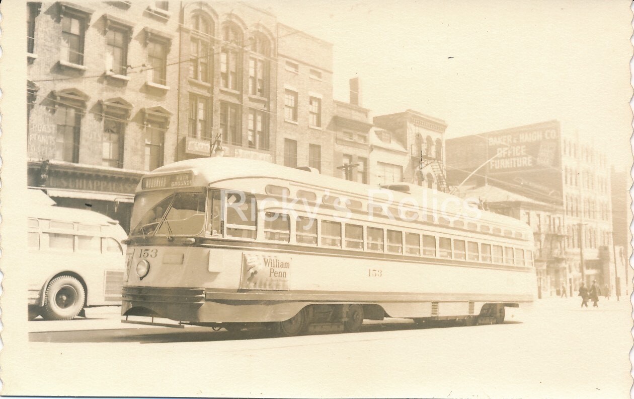 B&W Photo DSR #153 Department of Street Railways Detroit PCC 1940s | eBay