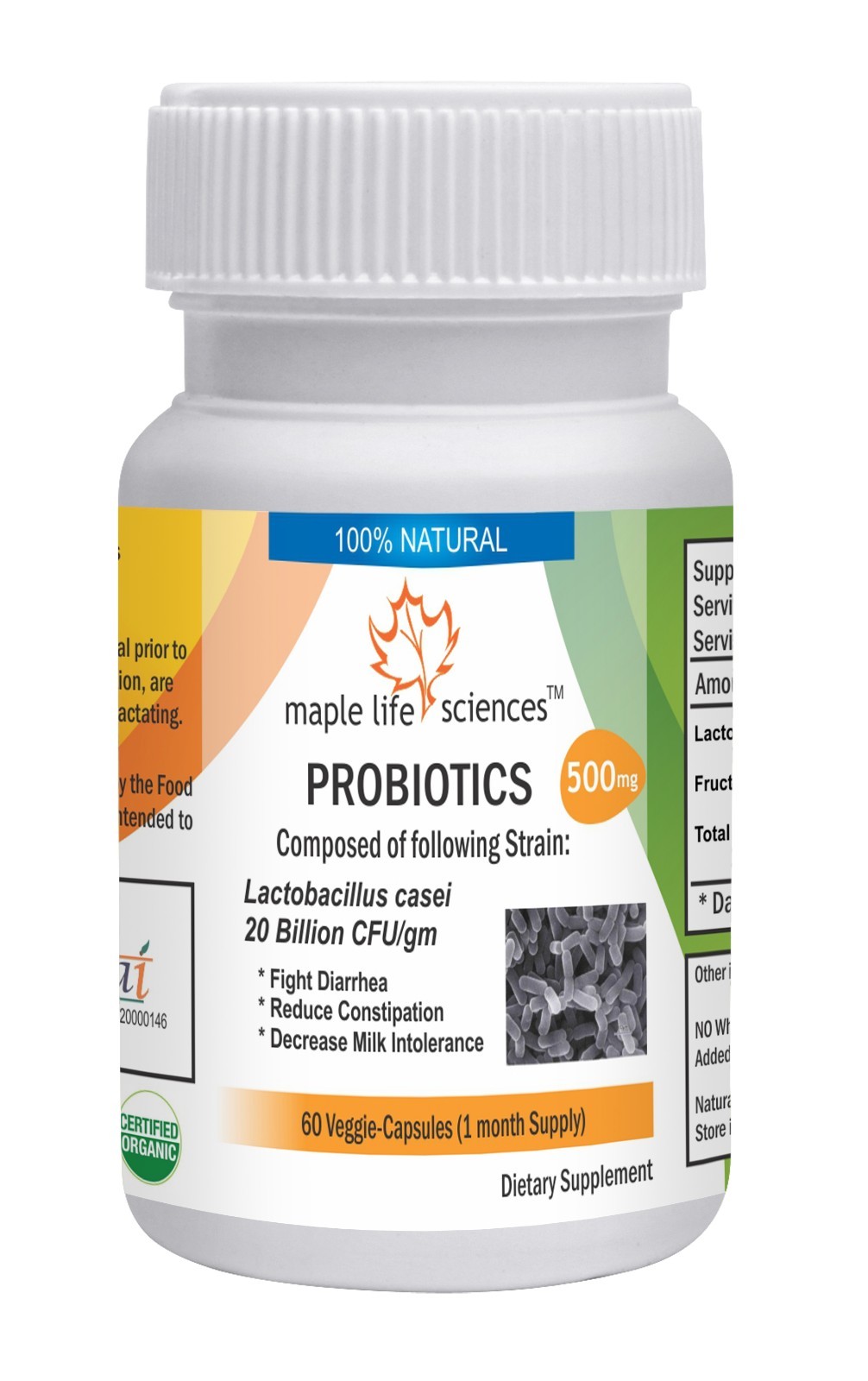 Probiotic blend of Lactobacillus casei 20 Billion CFU/GRAM Capsules 18 ...
