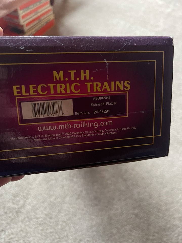 MTH ABB(#210) SCHNABEL FLAT CAR 30-98291 NEW IN BOX | eBay