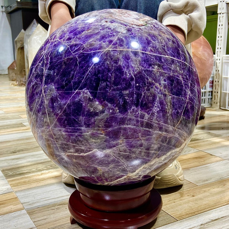 99.86LB Rare High Quality Purple Dream Amethyst Quartz Crystal Sphere ...