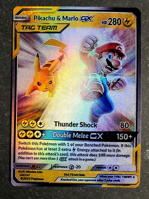 POKEMON: PIKACHU MARIO GX -FULL ART HOLO CUSTOM HANDMADE ORICA CARD NOT ...