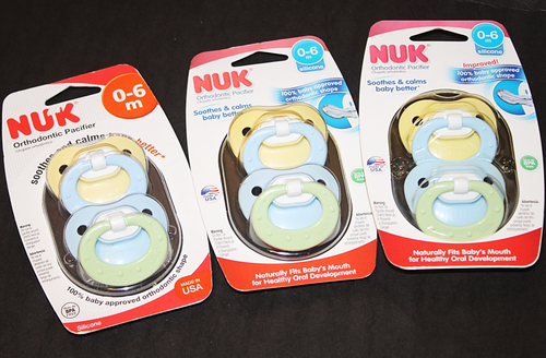 Nuk Orthodontic Pacifiers Silicone Set of 3 BPA Free 0-6 Month Lot Blue ...